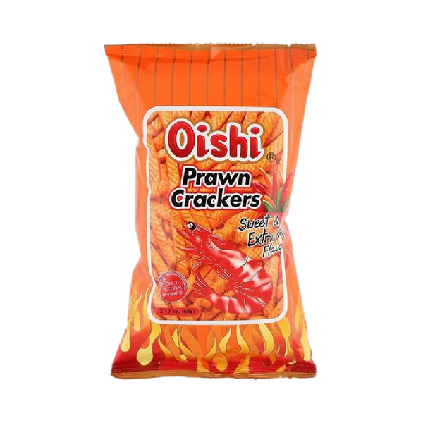 Oishi Prawn Crackers Sweet & Extra Hot Flavor 60g – Only Filipino